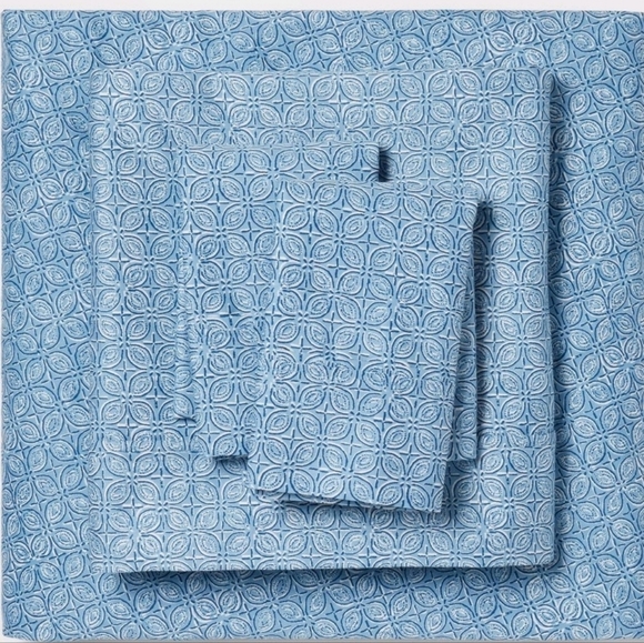 Threshold | Bedding | Threshold Performance Blue Tile Queen Sheet Set ...